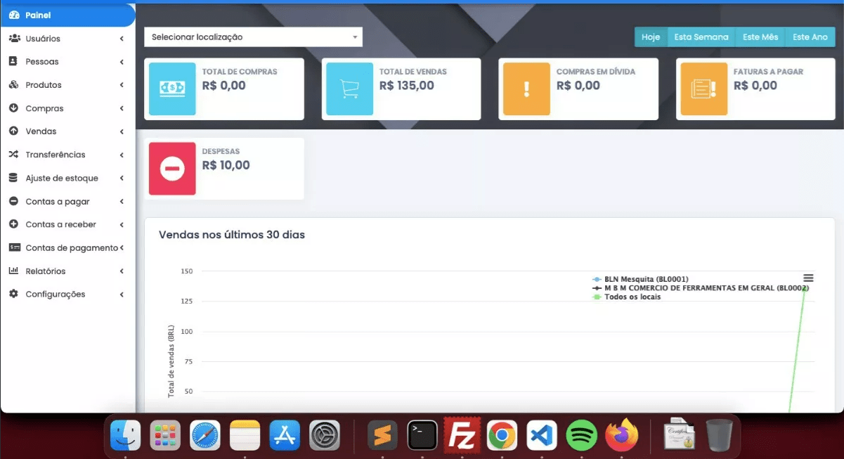 Erp Php Multiempresa/multifilial Laravel Nfe nfce